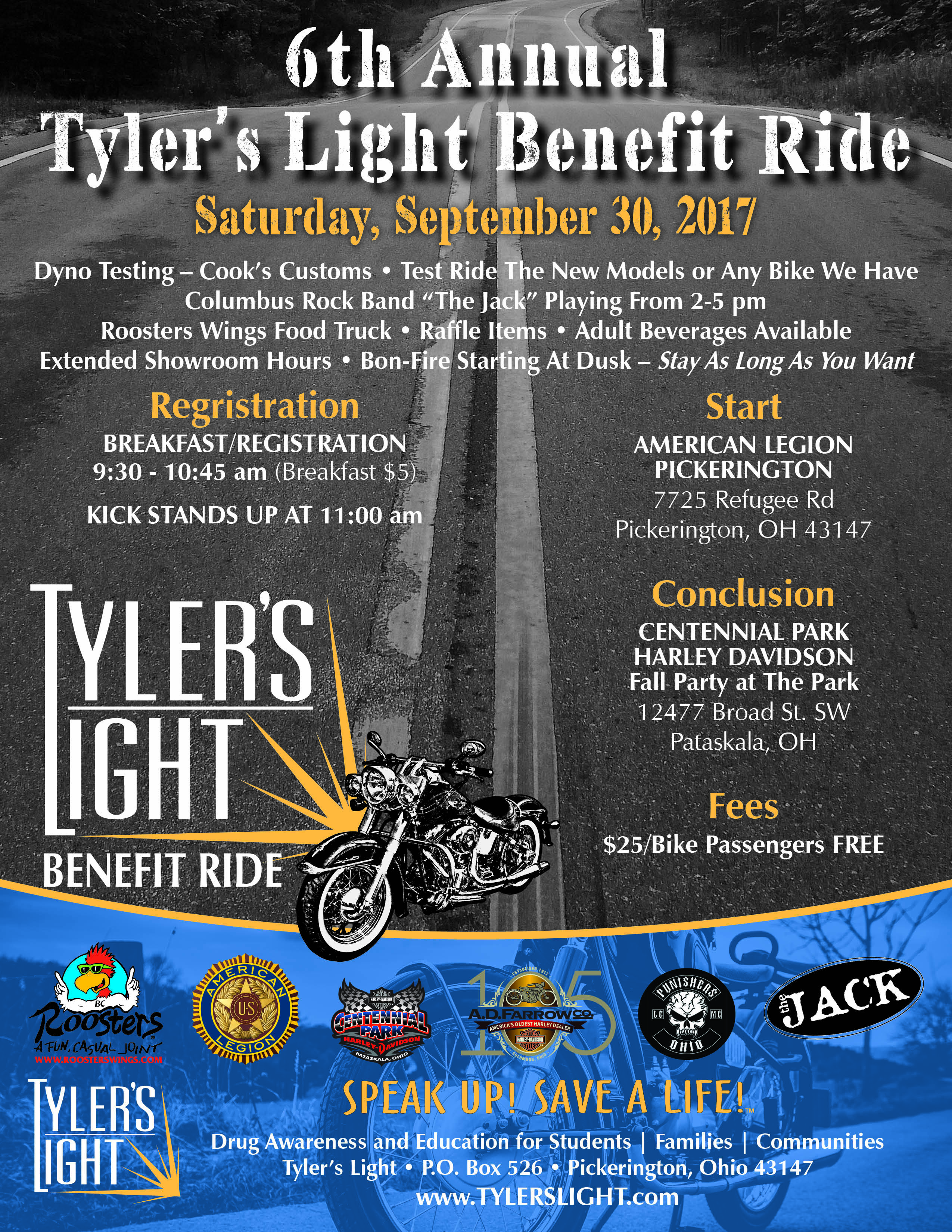 2017 BENEFIT RIDE FLYER | Tyler's Light
